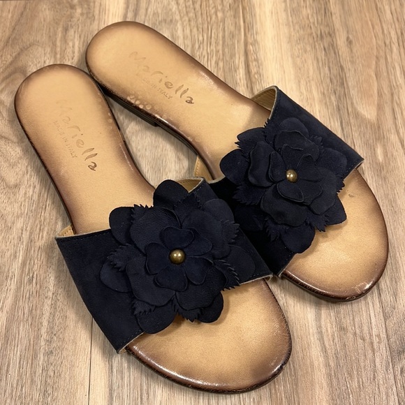 Mariella | Shoes | Mariella Made In Italy Navy Blue Suede Leather 3d ...